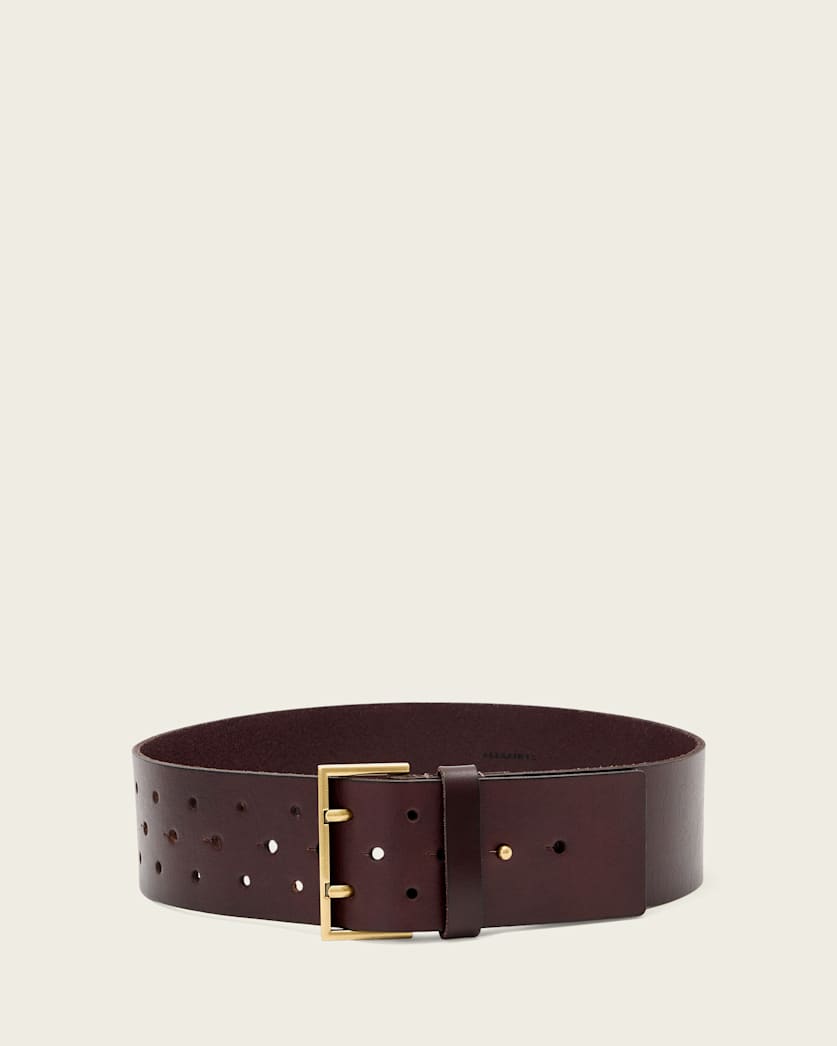 Leo Leather Wide Belt Brown | ALLSAINTS